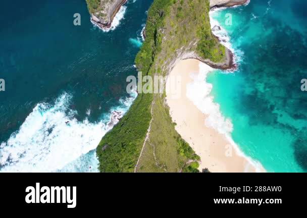 Top view of Karang Dawa bay, Kelingking beach. Nusa Penida Island ...