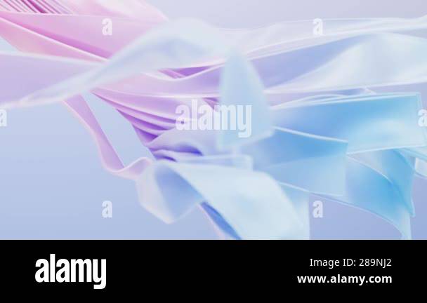 Transparent flowing fabric ribbons background, 3d rendering Stock Video ...