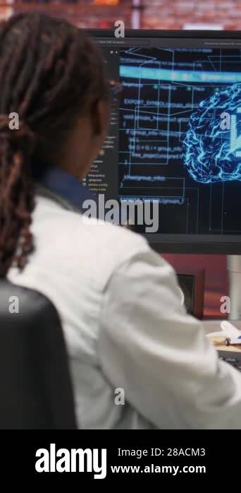 Vertical Video Happy Programmer Celebrating After Successfully Implementing Code Using