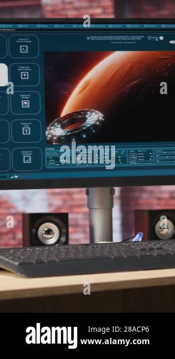 Vertical Video Computer Screen With Ai Program Turning Text Prompt Into Videos Results Display