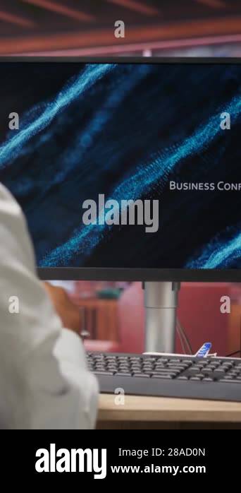 Vertical video Student doing online learning for career business ...