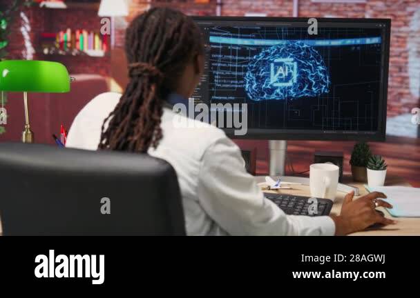 Happy Programmer Celebrating After Successfully Implementing Code Using Artificial Intelligence