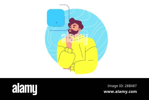 Online shopping and E-commerce. Moving banner with thoughtful man ...