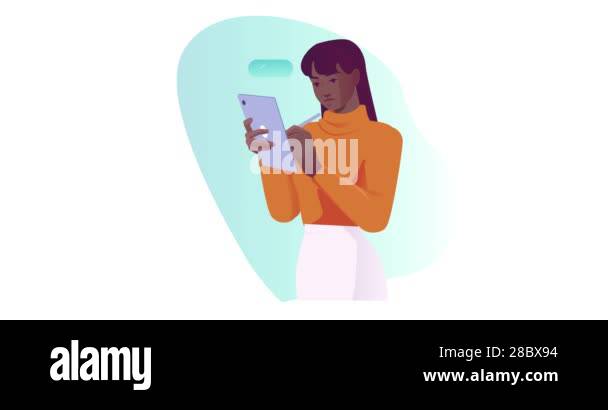 Software development. Moving banner with female programmer analyzing ... Software development. Moving banner with female programmer analyzing ...