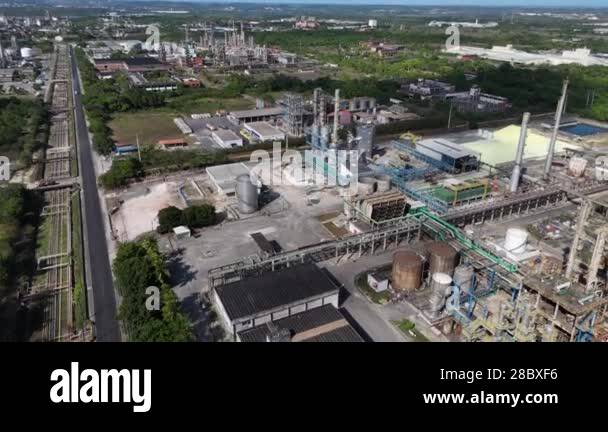 camacari, bahia, brazil - december 26, 2024: aerial view of a factory ...