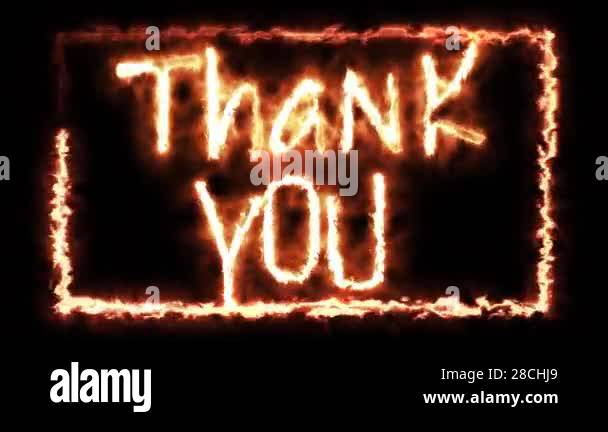 thank you fire sign background animated text. High quality 4k footage ...