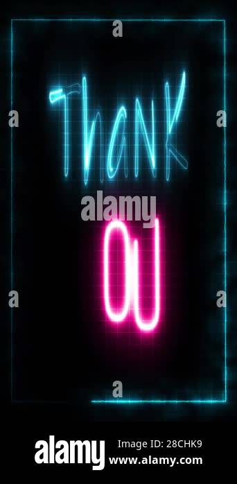 thank you vertical neon sign 4k background overlay animated text. High ...