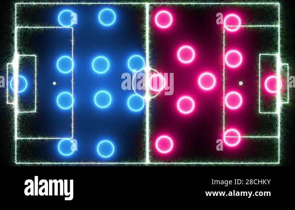 Soccer formations tactic strategy playbook, blue and red teams. High ...