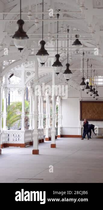 Market column in Karlovy Vary with artistic ornaments and healing ...