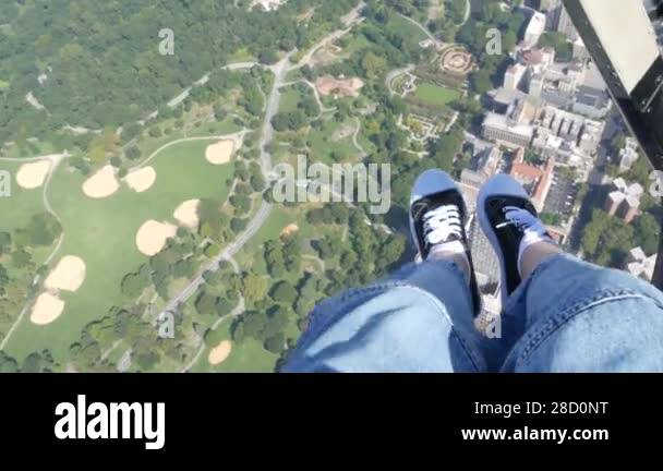 New York City doors off helicopter flight, heli flying over Manhattan ...