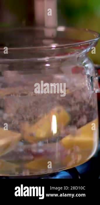 Peeled Potatoes Falling into Pot with Boiling Water Stock Video Footage ...