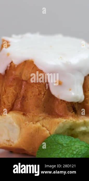 Ring rum baba with lime and basil isolated on the white background ...