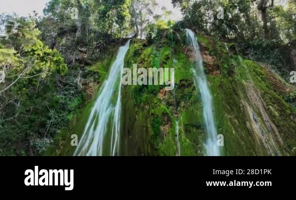 Beautiful tropical rainforest and waterfall El Limon in the mountan ...