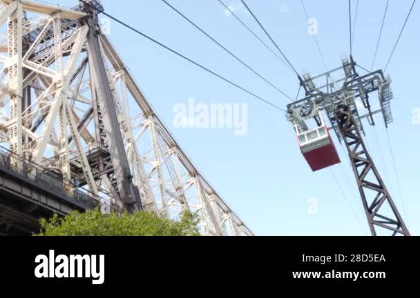New York City Roosevelt Island tramway to Manhattan Midtown. American ...