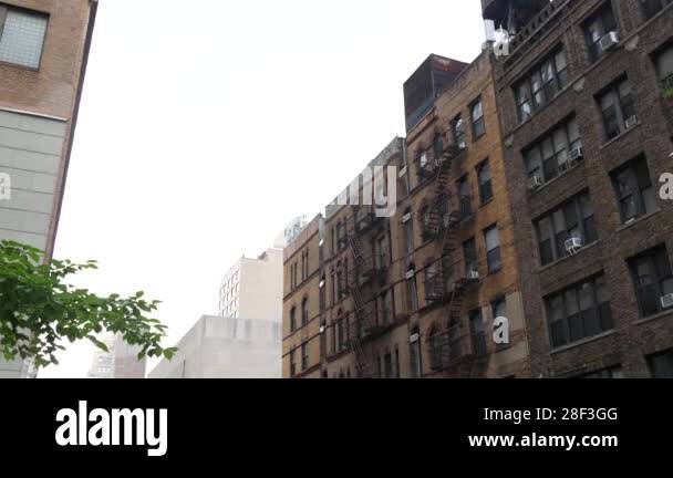 New York City classic building architecture. Urban residential house ...