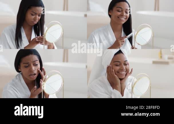 Women engage in various skin care routines, capturing moments of self ...