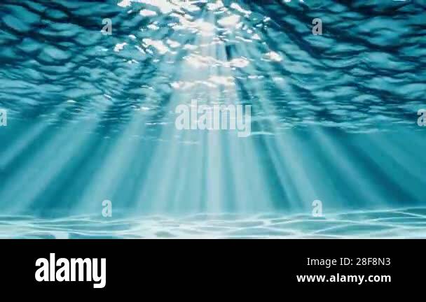 A peaceful underwater scene showcasing stunning radiant light beams ...