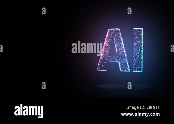 AI letters animation of glowing symbols in computer science world, 4k ...