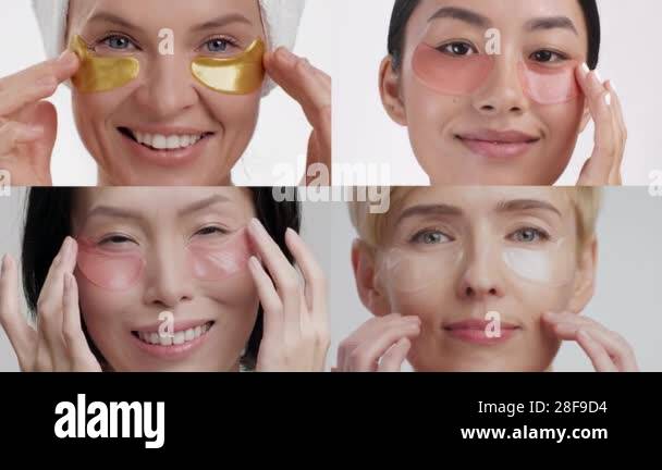 Four women from different backgrounds apply under-eye masks as part of ...