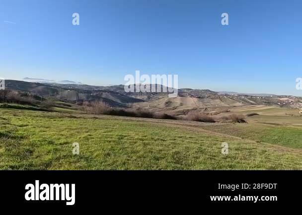 The landscape around Trevico, a town in Campania in Italy Stock Video ...