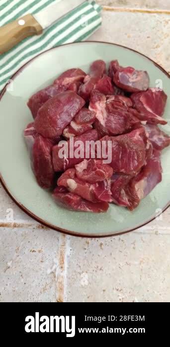 raw lamb meat pieces, close-up Stock Video Footage - Alamy