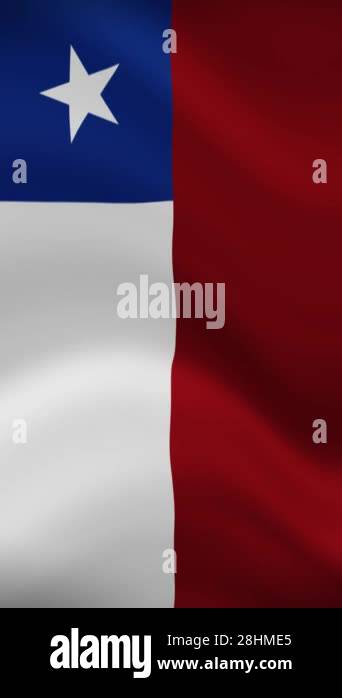 Chile Waving Flag in Vertical Orientation. Realistic Flag Animation ...