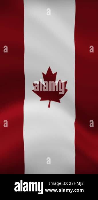 Canada Waving Flag in Vertical Orientation. Realistic Flag Animation ...