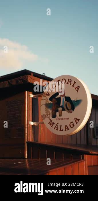 La Cala de Mijas - 13 jan 2025 Classic Victoria Malaga beer sign on a ...