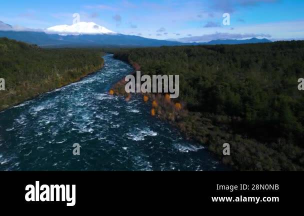 Immerse yourself in the natural beauty of a rapid river winding through ...