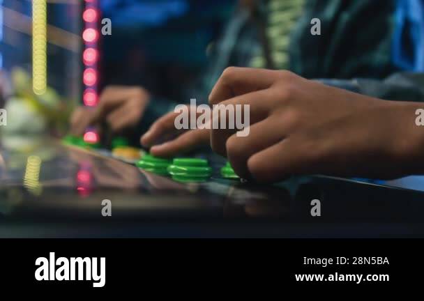 Closeup of hands of two anonymous young kids playing fighting or ...