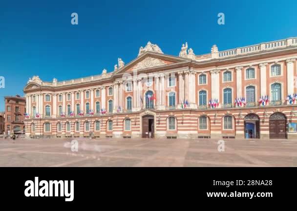 The Capitole de Toulouse facade timelapse hyperlapse showcases the ...