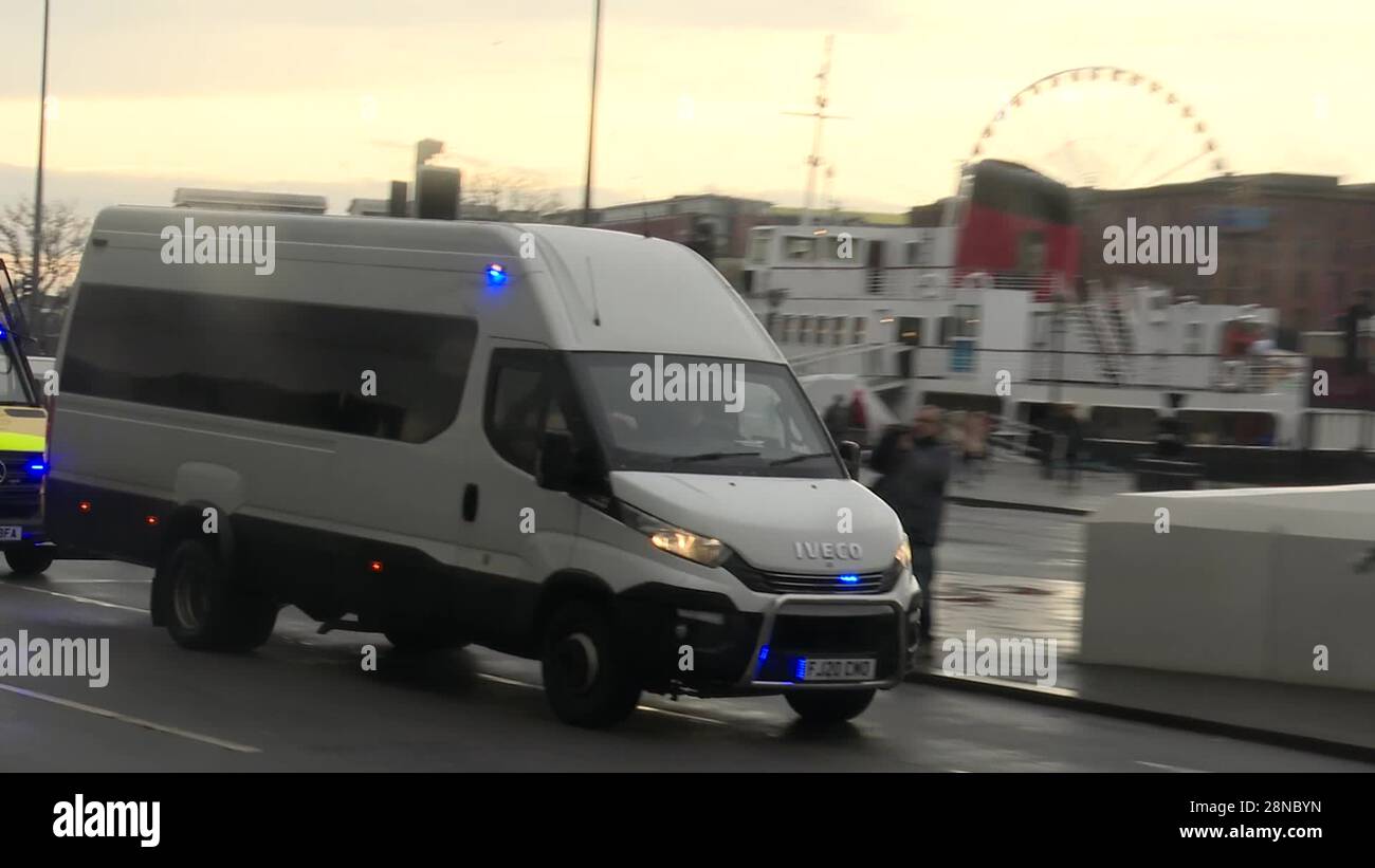 Prison van arrives at Liverpool Crown Court on day of Axel Rudakubana ...