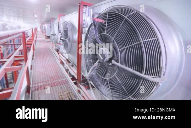 Industrial Air Conditioning Units in a Large cold Warehouse for ...