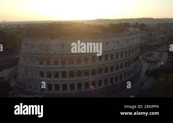 Aerial view of the Colosseum in Rome, Italy, showcasing its ancient ...