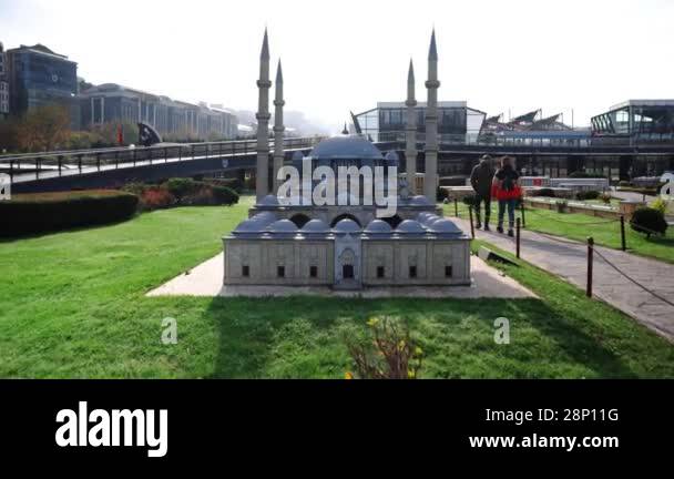Miniature model of the Selimiye Mosque in Istanbul, Turkey. Miniaturk ...