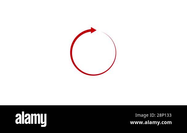 Animation of refresh icon with arrow loop symbol red color animation, Refresh icon or reload ...