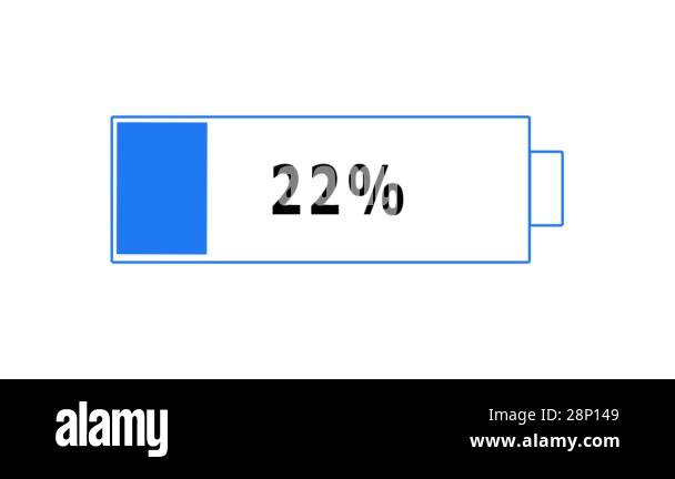 Battery charging animation dashed blue color, dash animated battery ...