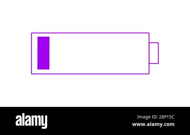 Battery charging animation dashed purple color, dash animated battery ...