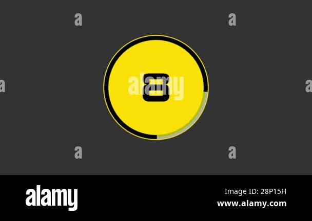 Creative 10 seconds yellow circle countdown timer on white color ...