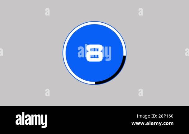 Creative 10 seconds blue circle countdown timer on white color, circle ...