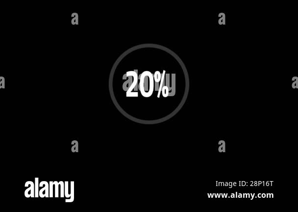 Circle refresh bar, loading bar animation with load 0 to 100% white ...