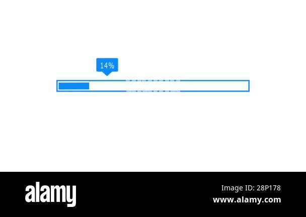 Loading bar animation with indicator shape, load 0 to 100% blue color ...