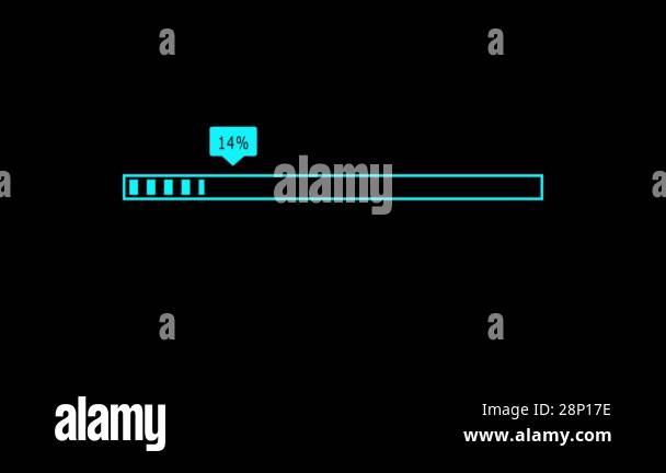 Loading bar animation with indicator shape, load 0 to 100% light color ...