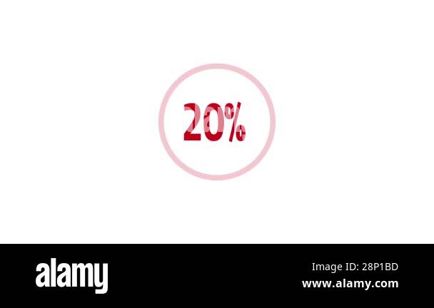 Circle refresh bar, loading bar animation with load 0 to 100% red color ...