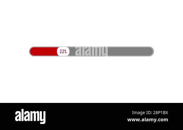 Loading bar animation run shape with percentage count zero to hundred ...