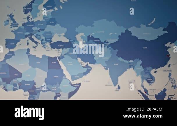 Global distribution company wall closeup. World map in analytics ...