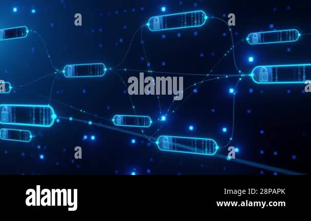 Concept of high security of blockchain system, continuous system ...