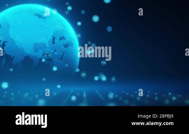 Visual representation of global digital connectivity featuring various ...