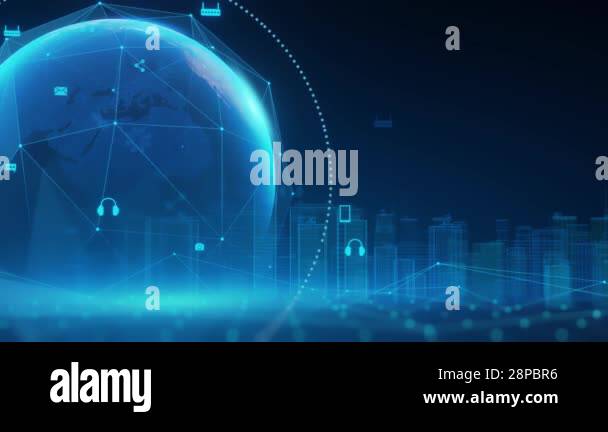 Visual representation of global digital connectivity featuring various ...
