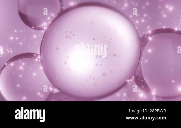 Shimmering Liquid Bubbles, Elegant close-up of translucent purple ...